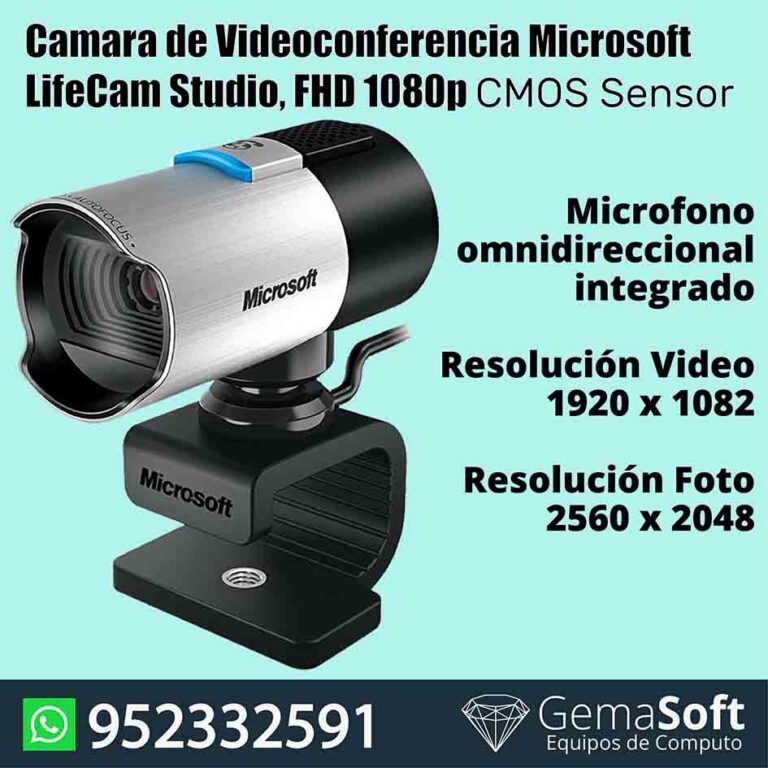 Cámara Microsoft LifeCam Studio, FHD 1080p - GemaSoft Perú